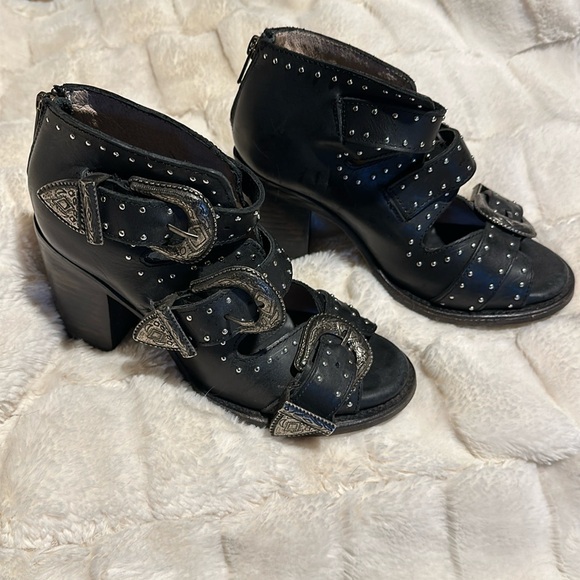 Freebird by Steven | Shoes | Freebird Size 7 Black Leather High Heel ...